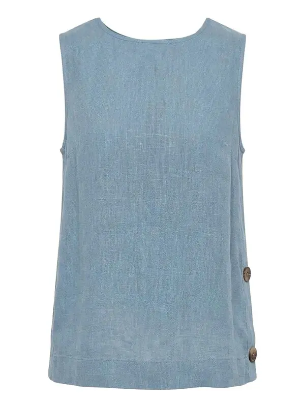 JAMES LAKELAND Denim Linen Sleeveless Top - Blue