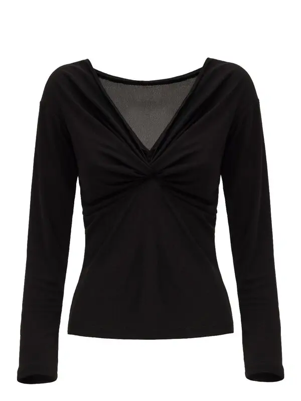 GEORGETTE Noir Veil Top - Black