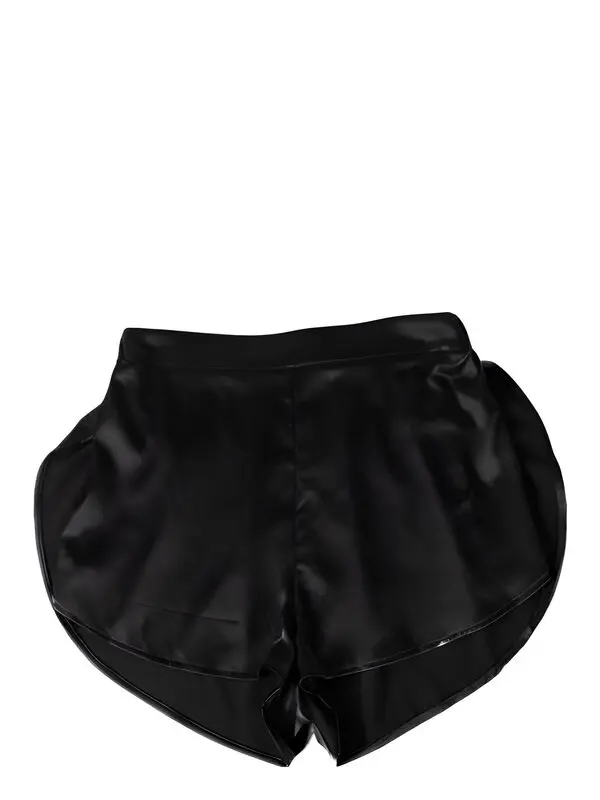 SOFT STROKES SILK Pure Mulberry Silk Petal Shorts, Mid-waist, Silk Charmeuse - Black