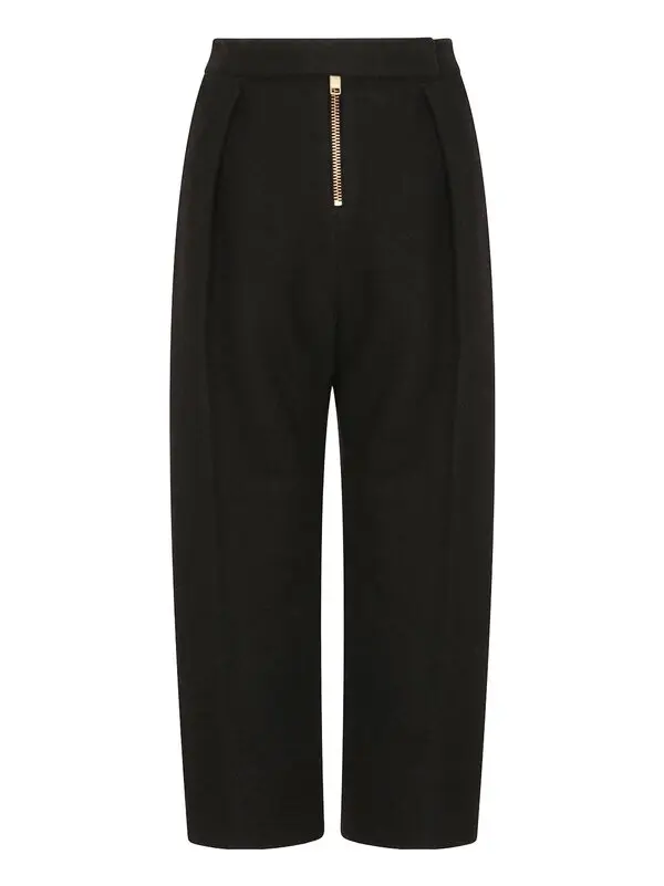 F.J.K BY FARAH KADHIMI Sylvie The Semi Casual Trousers With Wolden Zip - Black