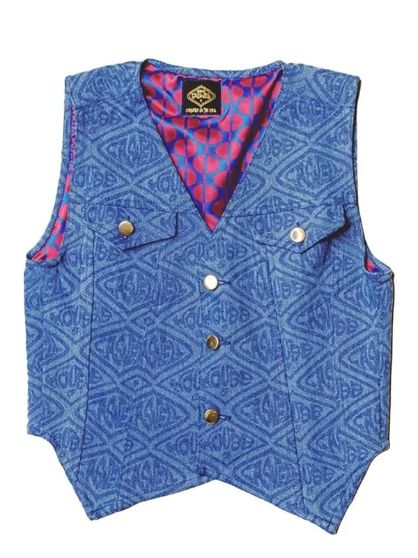 HOUSE OF CASWELL Adriana Printed Denim Vest - Blue