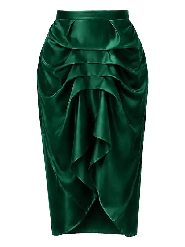 LUMINA ELIGMA The Vanguard Skirt Silk Emerald - Green