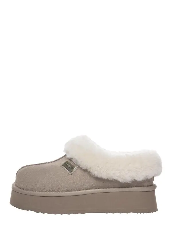 EVERAU AUSTRALIA Neutrals Topknot Leather Slippers In Sand - Black
