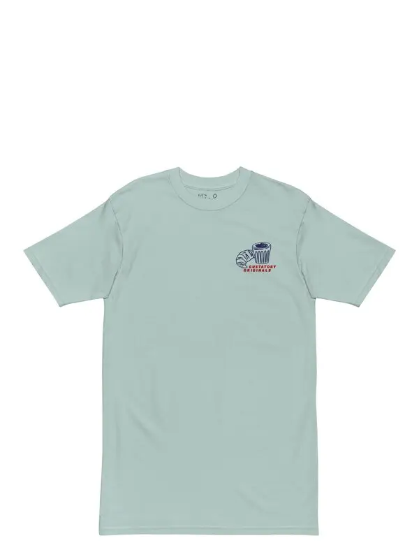 ANCHOR & CREW Ice Gustatory Originals Postcards From Sunday Heavy Cotton Embroidered T-shirt - Blue