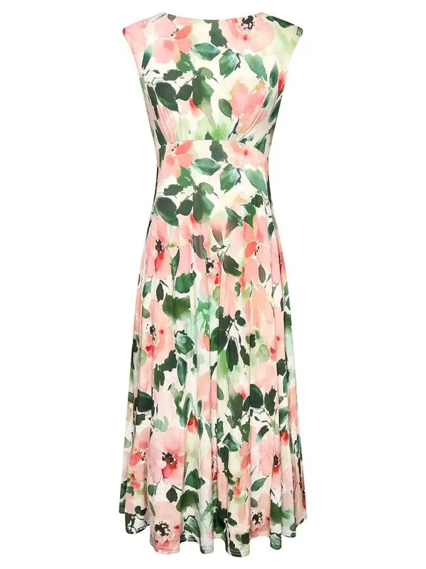 ALIE STREET LONDON Luna Midi Dress Peony Pink - Green