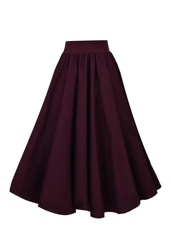 FROCK TALES Drury Lane Circle Skirt In Cherry Lacquer - Red