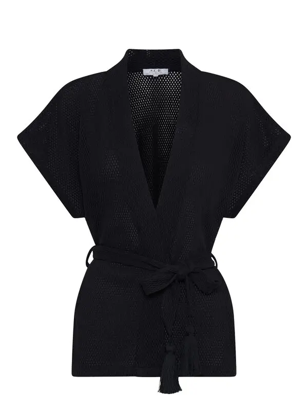 ARMS OF EVE Sardinia Wrap Top Liquorice - Black