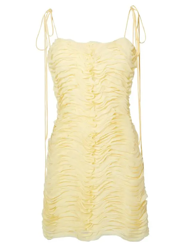 SVETA MILANO Neutrals Panarea Ruffles Dress - Yellow