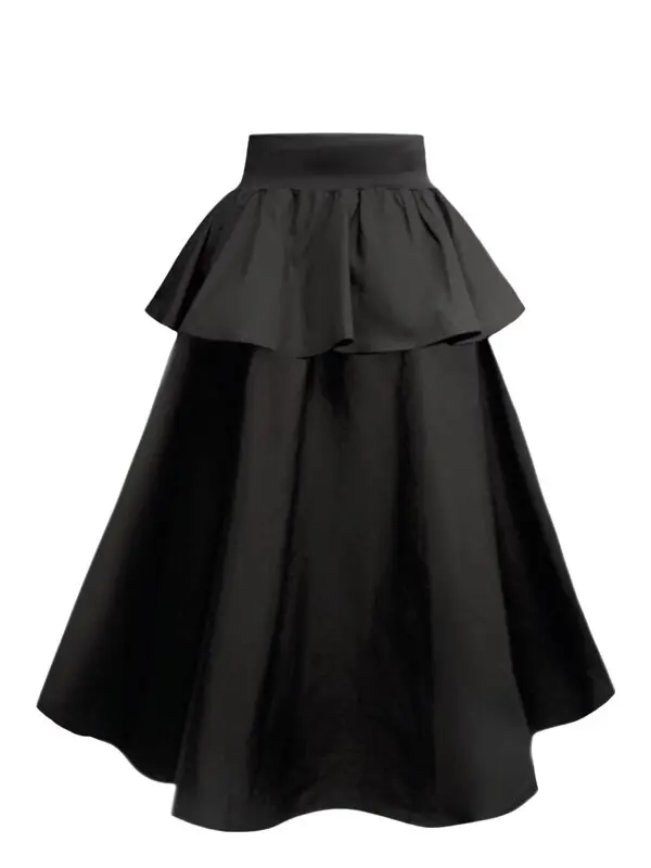 FROCK TALES Sunset Peplum Midi Skirt - Black