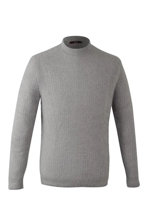 DAVID WEJ Albert High Neck Jumper – Light - Grey