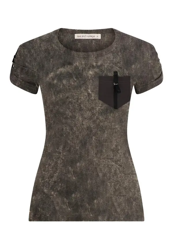 LOVE AND NOSTALGIA Tough Tee Acid Wash - Black
