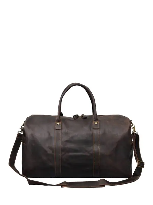 TOURI Genuine Leather Holdall Vintage Dark - Brown