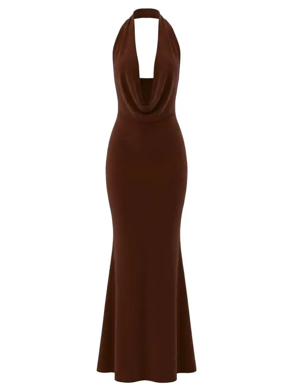 ALOMA STUDIO Frisson Maxi Dress Chocolate - Brown