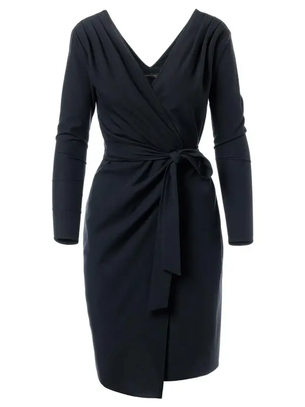 CONCEPT A TROIS Wrap Long Sleeve Dress - Black