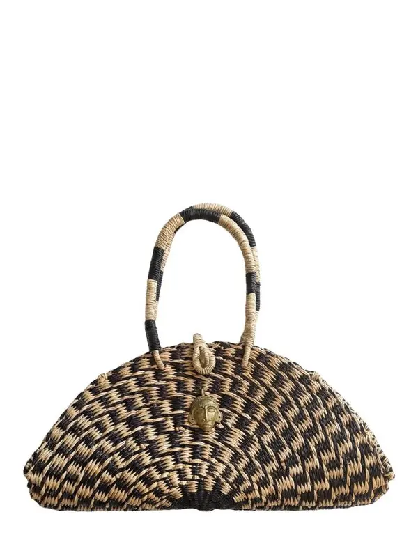 SOKONA Neutrals / Akua — Mosaic Weave Handwoven Bag - Blue