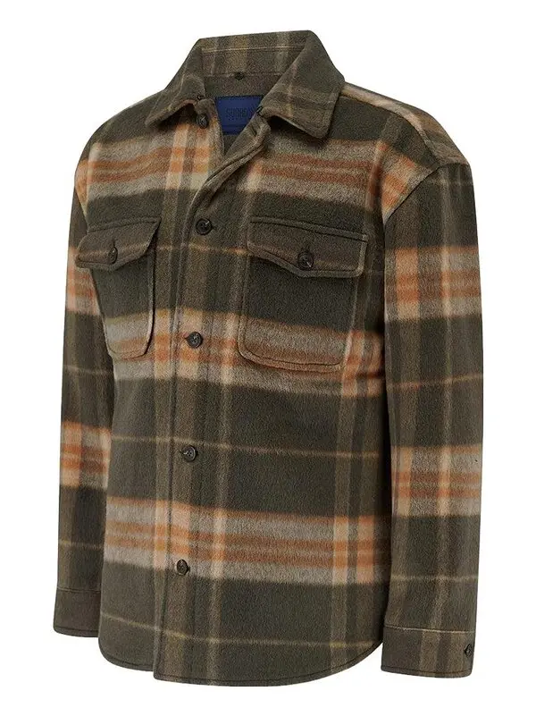 GUARDS LONDON Welsh Check Wool Overshirt - Green