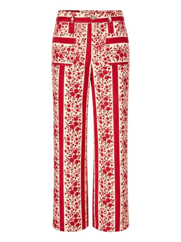 Mind Traveler Valeria Floral Jeans - Red