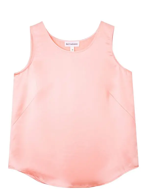 BEL CASHMERE Claire Silk Top In Peach - Orange