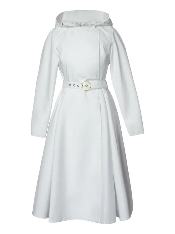 RAINSISTERS Water Resistant Trench Coat: Heavenly - White
