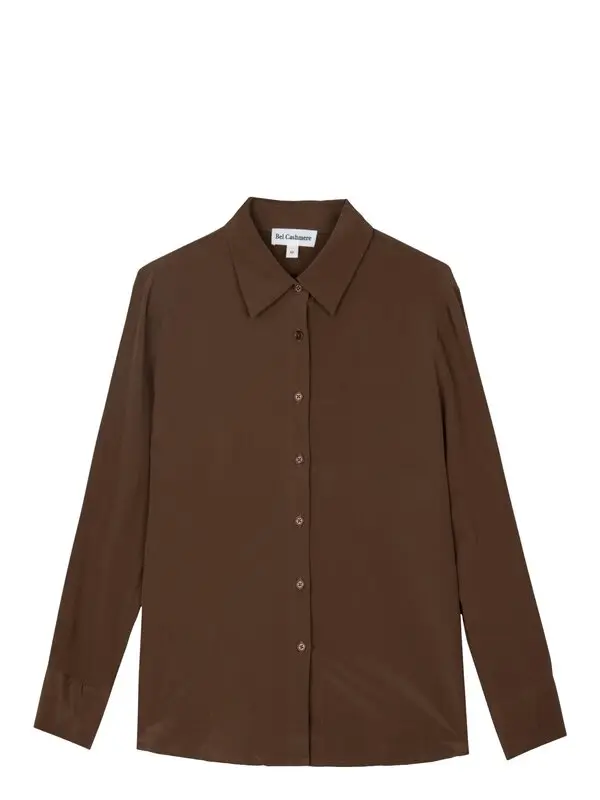 BEL CASHMERE Bianca Silk Blouse - Brown
