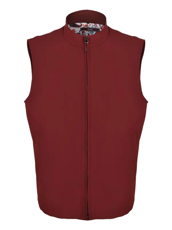 DAVID WEJ Ashford Relaxed Gilet Burgundy - Red