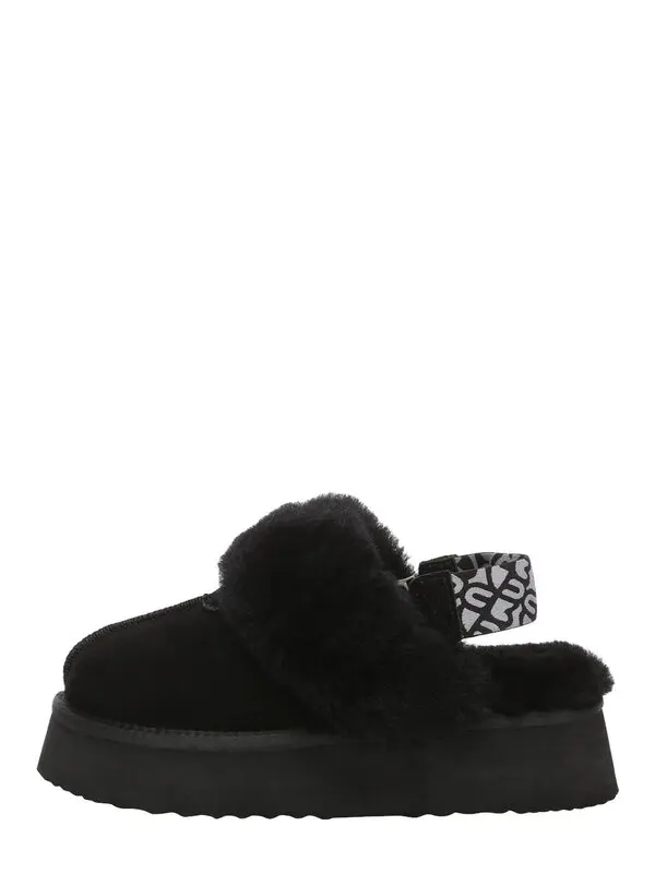 EVERAU AUSTRALIA Wagtail Removable Strap Platform Slippers - Black