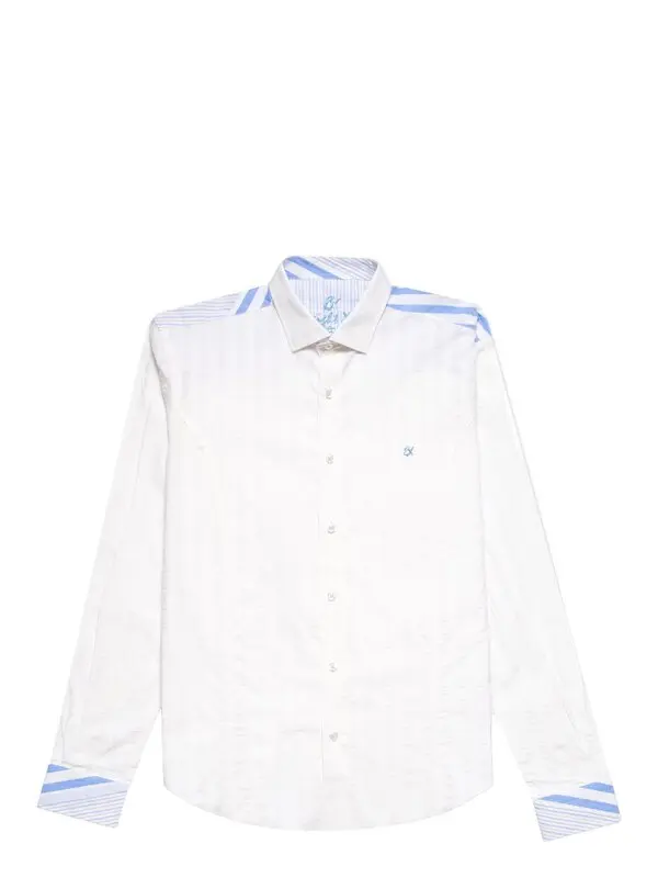 EIGHT X Blue / White Skyline Stripes Button Up Shirt - Blue/white