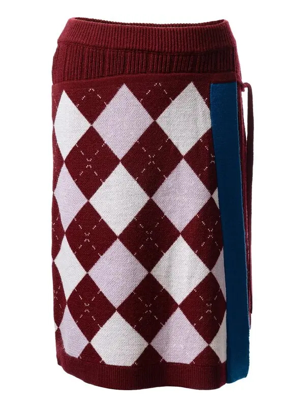 FULLY FASHIONING White / Red Bronx Skirt Red Purple & White - White/red