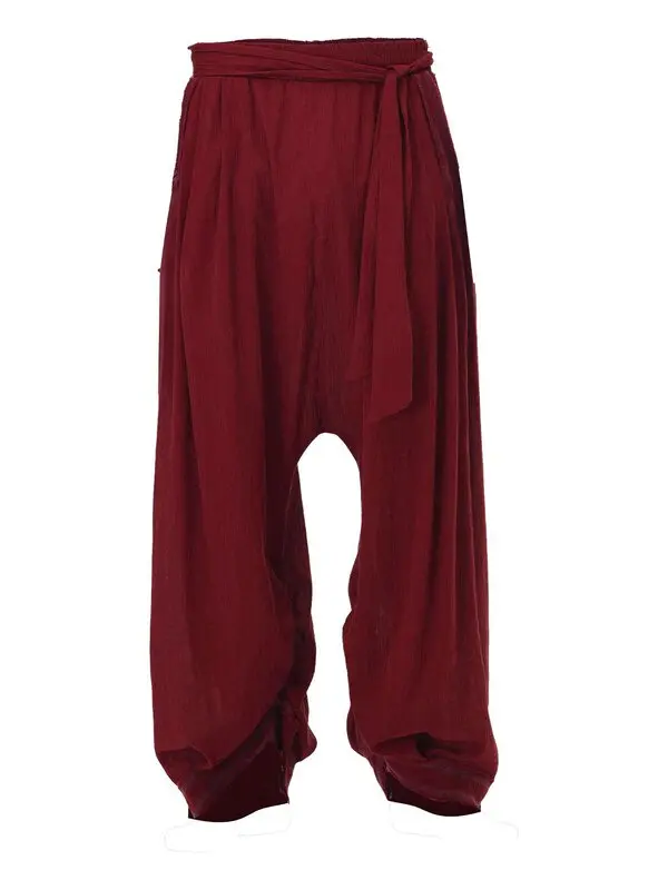 ZHENABIA Loose Boho Harem Pants - Red