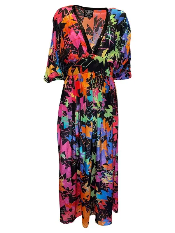 ANY OLD IRON Multicolor Zowie Kaftan Dress - Black