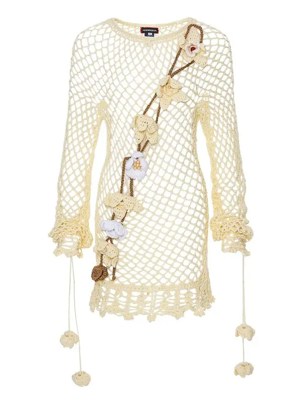ANDREEVA Vanilla Multicolor Handmade Crochet Top-dres - Yellow