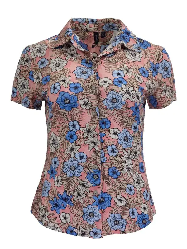 LORDS OF HARLECH Shelley Tropical Mix Coral Printed Shirt - Pink