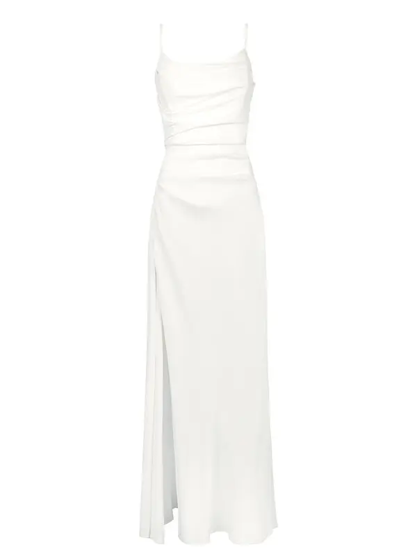 ALINA CERNATESCU Nereide Maxi Dress Drapery On The Bust And Skirt - White
