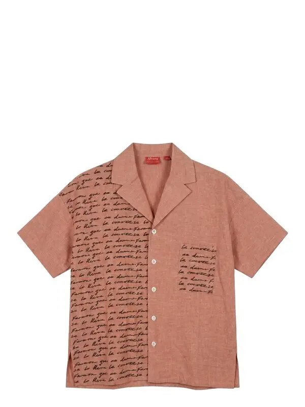 STUDIO AFUERA Barranco Peach Linen Shirt - Orange
