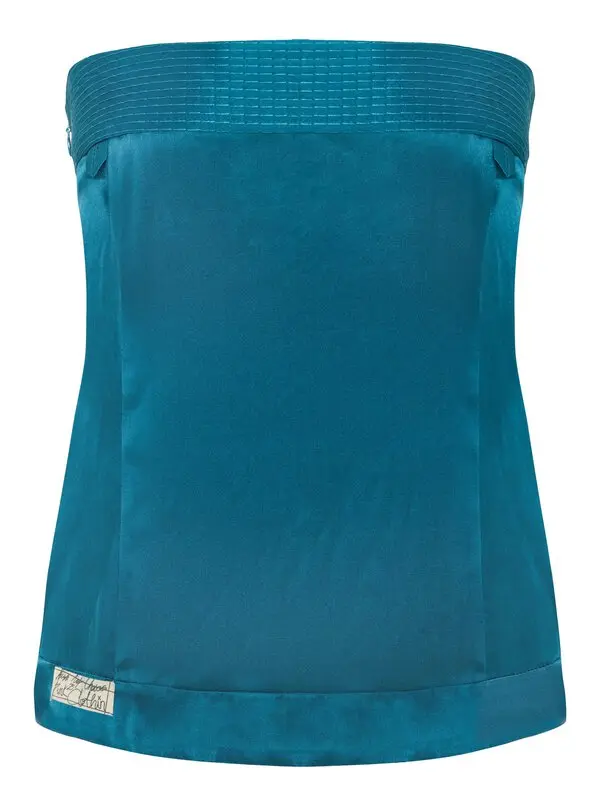 PCFG Pure Silk Strap Top Moroccan - Blue