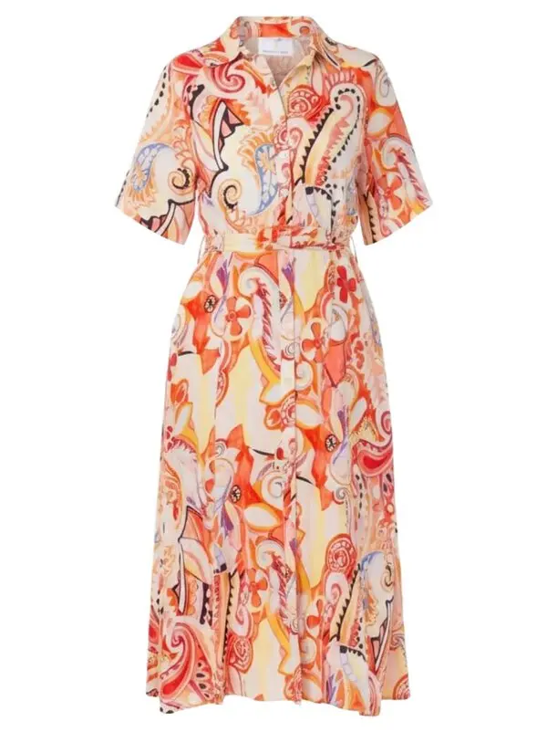 FRANCHETTI BOND Giralda Paisley Shirt Dress - Red