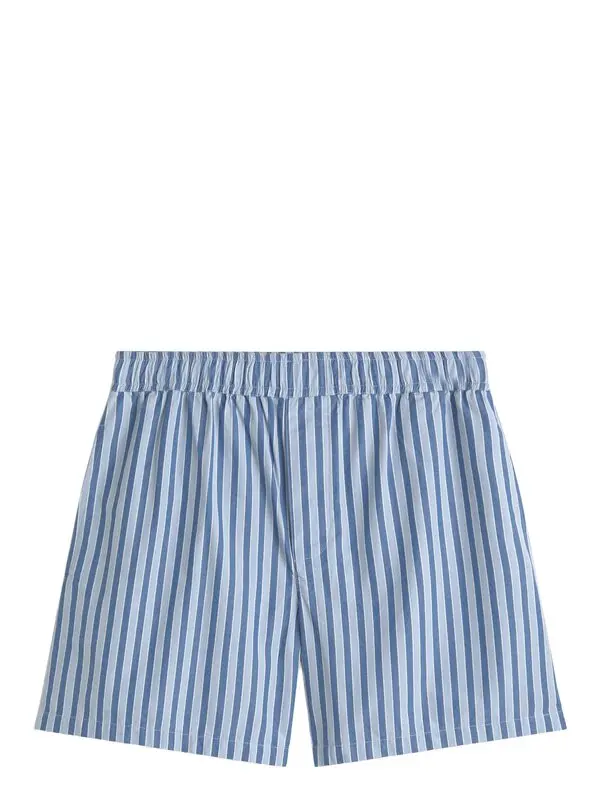 THINKING MU Haitam Striped Bermuda Shorts - Blue