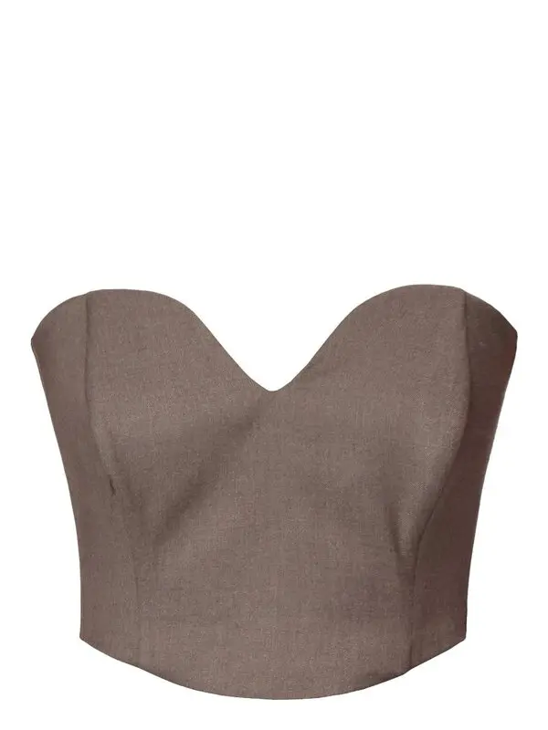 AGGI BY HALEWSKI Lara Melange Crop Corset - Brown