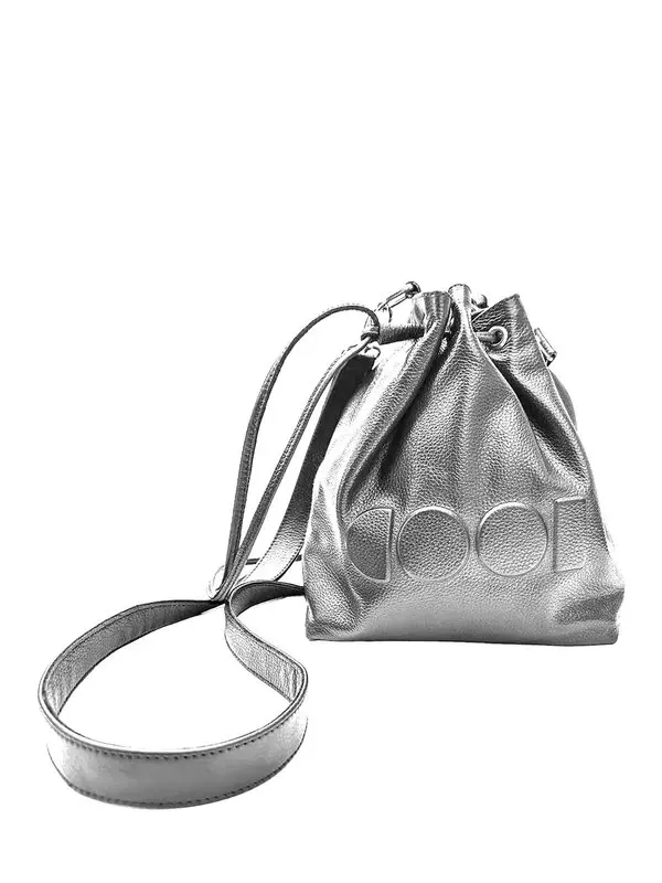 COOL CREATIVE Leather Bucket Bag - Silver