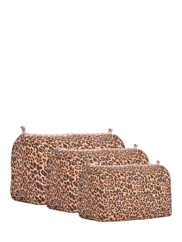 CYC Neutrals / The Leopard Cotton Travel Set - Brown