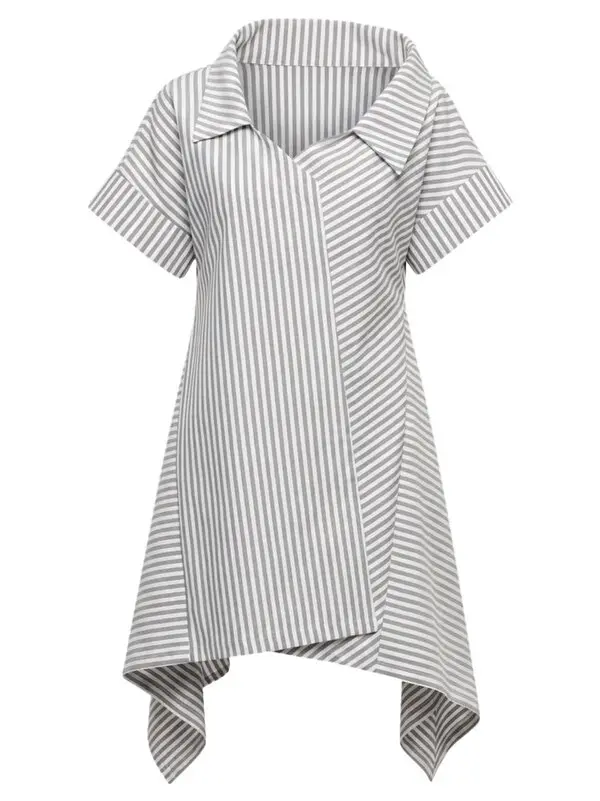 MIRIMALIST Quartz Striped Dress - White