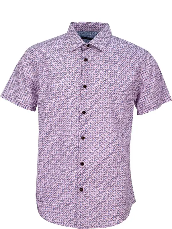 LORDS OF HARLECH Scott Floating Triangles Shirt - Pink