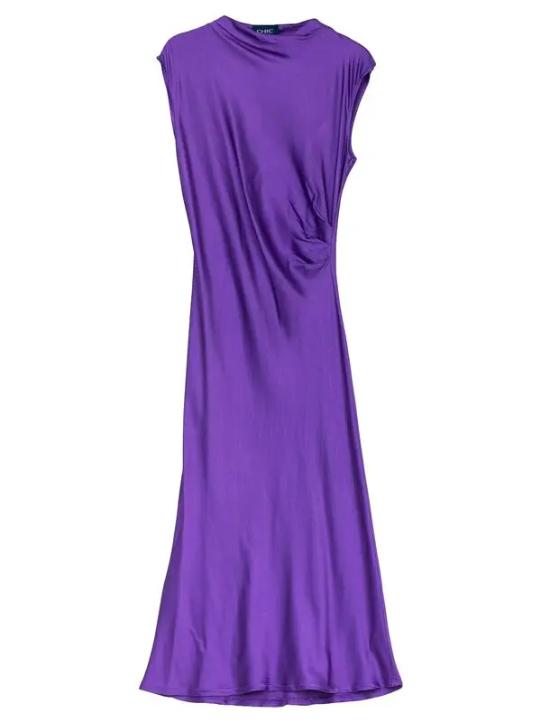 TANTRA SPAIN SL Satin Maxi Draped Effect Dress - Purple