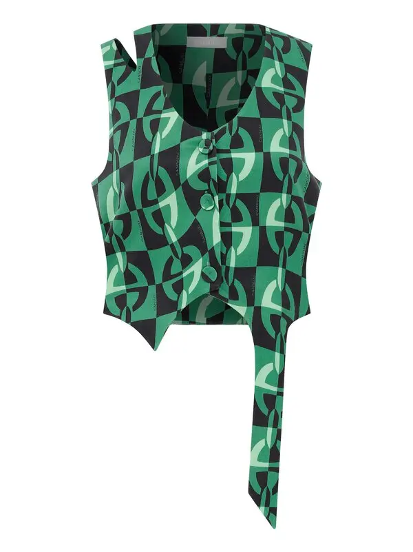 CANSU XI Bella Vest Vegan Silk - Green
