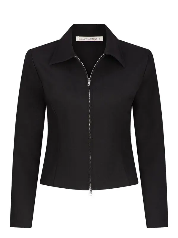 LOVE AND NOSTALGIA Motor Running Zip Jacket - Black