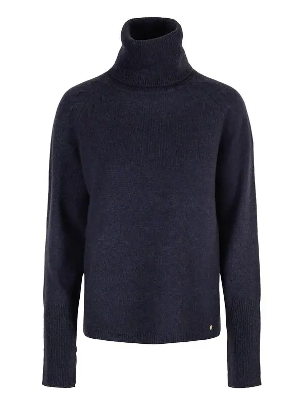 TIRILLM Cosy" Chunky Turtle Neck Pullover- Navy Melange - Blue