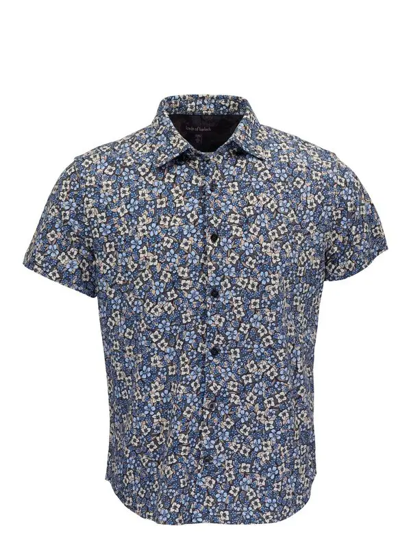 LORDS OF HARLECH Todd Floral Field Knit Shirt - Black