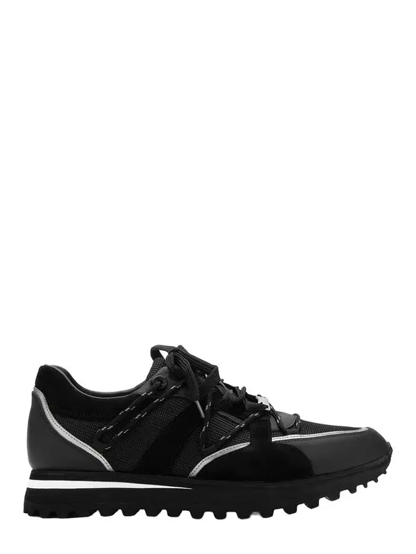 ILVI Enzel Matte Leather- Suede Sneaker - Black