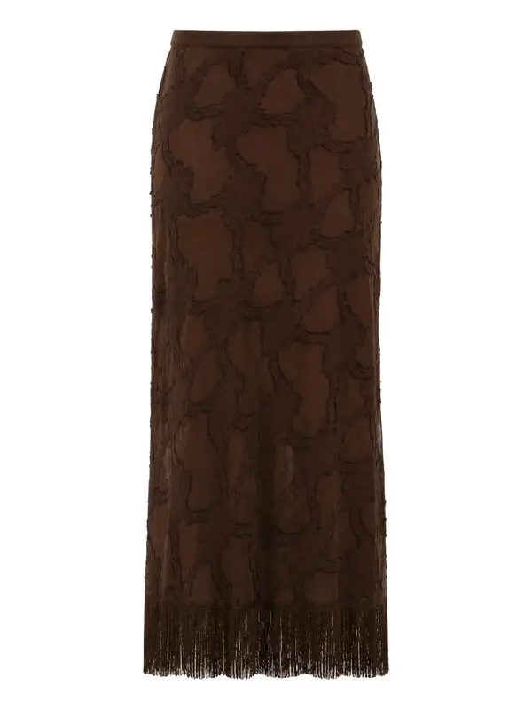 Carmen Says Balance Fringe Maxi Skirt - Brown