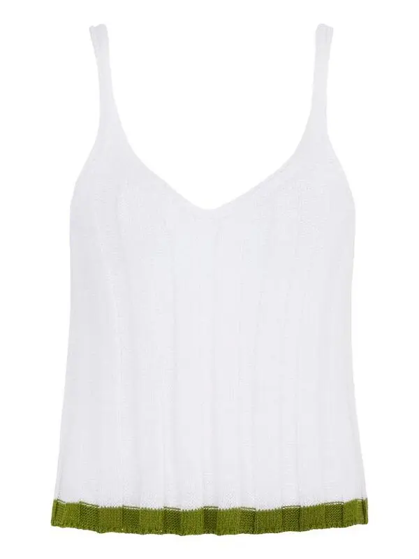 CARA & THE SKY Jodie Ribbed Knitted Cami Vest - White